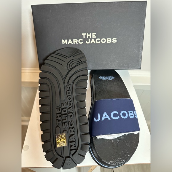 Marc Jacobs | Shoes | New Marc Jacobs Slides The Slide Sandals Logo ...